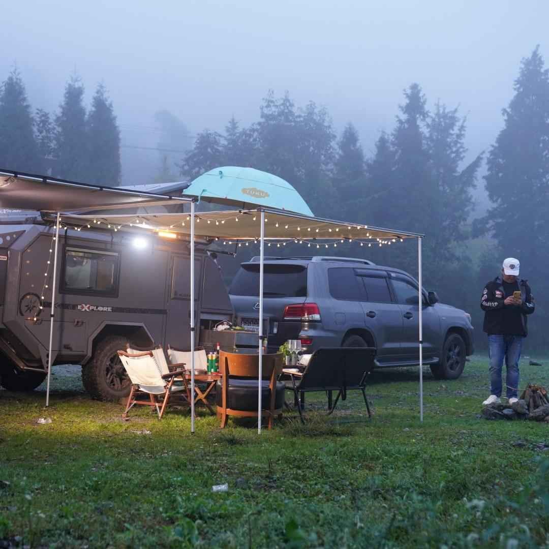 Trailers de autocaravanas de piso duro NJSTAR Pequenos trailers com ...